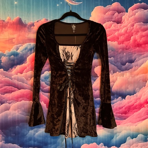 Dolls Kill | Dresses | Dolls Kill Black Velvet Mini Dress | Poshmark